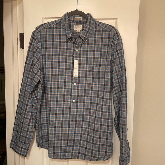 J. Crew | Shirts | Jcrew Slim Untucked Secret Wash Cotton Poplin Shirt In Plaid | Poshmark